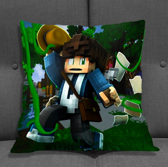 Minecraft Cartoon Cushion Covers In Short Plush – DUGO